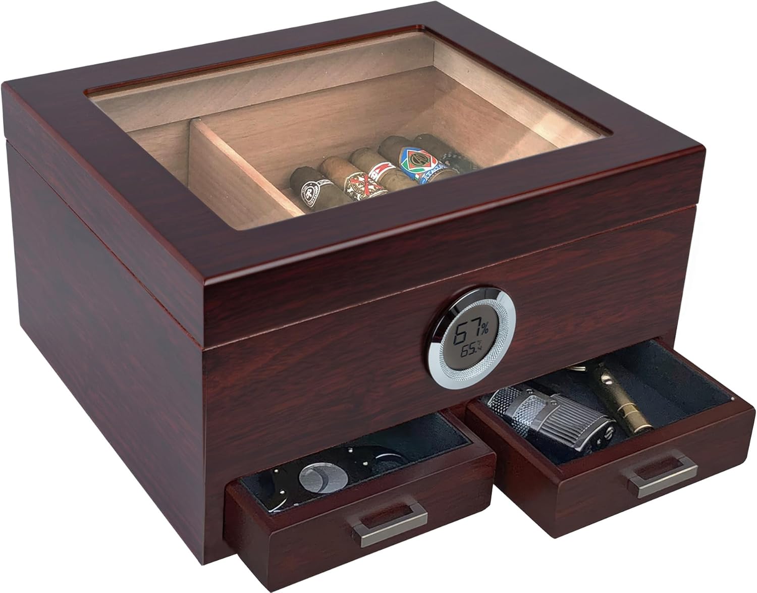 Amazon.com: Prestige Import Group Chalet Glass Top Cigar Humidor with ...