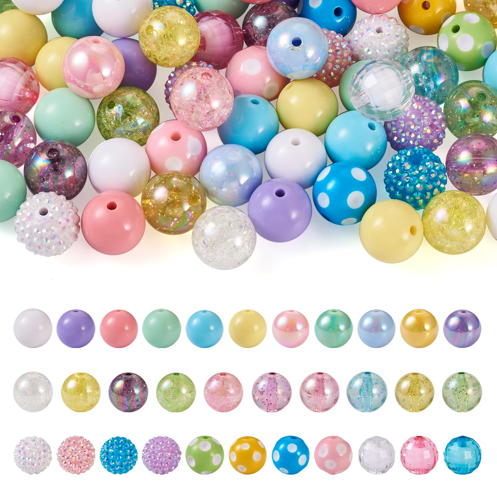 Amazon.com: Cheriswelry 82Pcs 20mm Chunky Bubblegum Beads Sets with ...