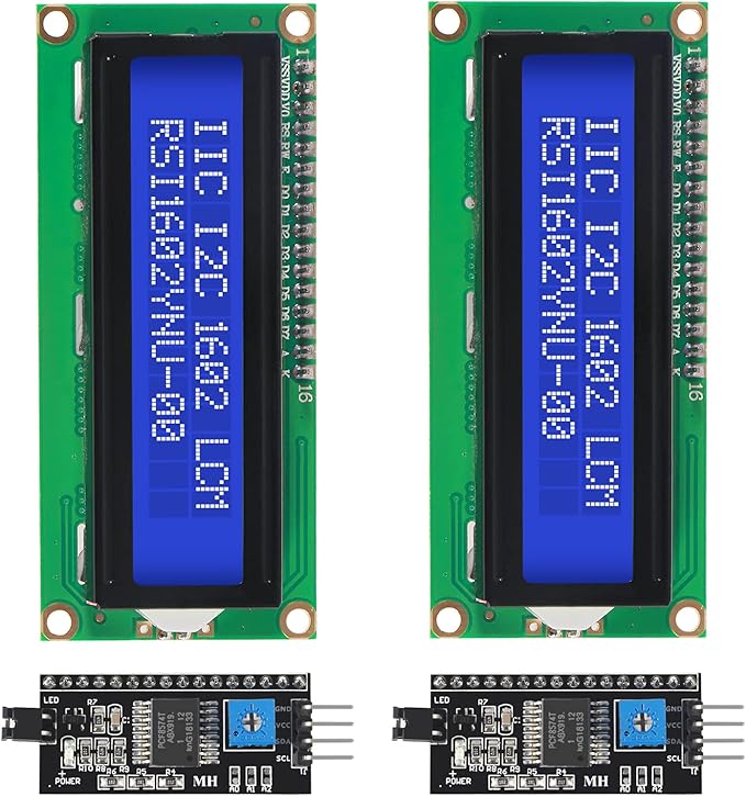 2Pcs 1602 16x2 LCD-Modul Shield Blaue Hintergrundbeleuchtung mit IIC ...