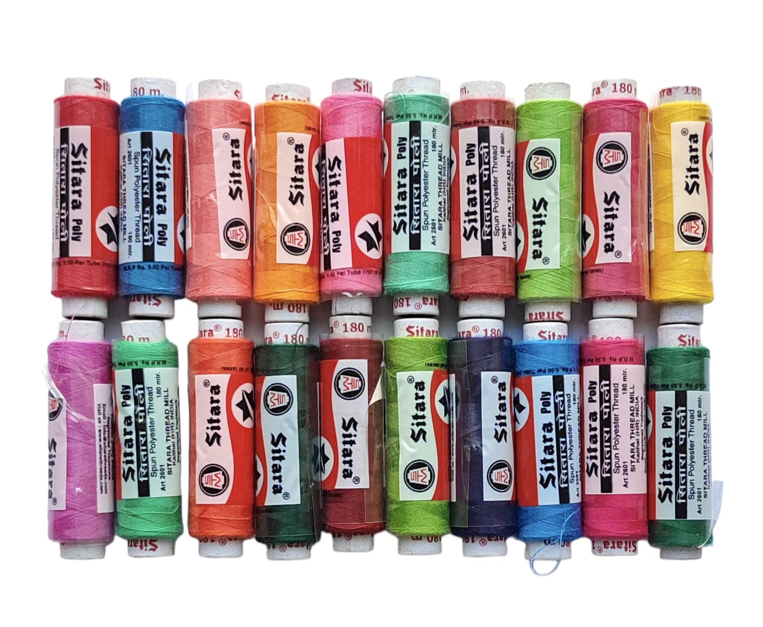 NTGS Sitara Brand Sewing Threads, 180 MTS Each Spool, Fast Color 20 ...