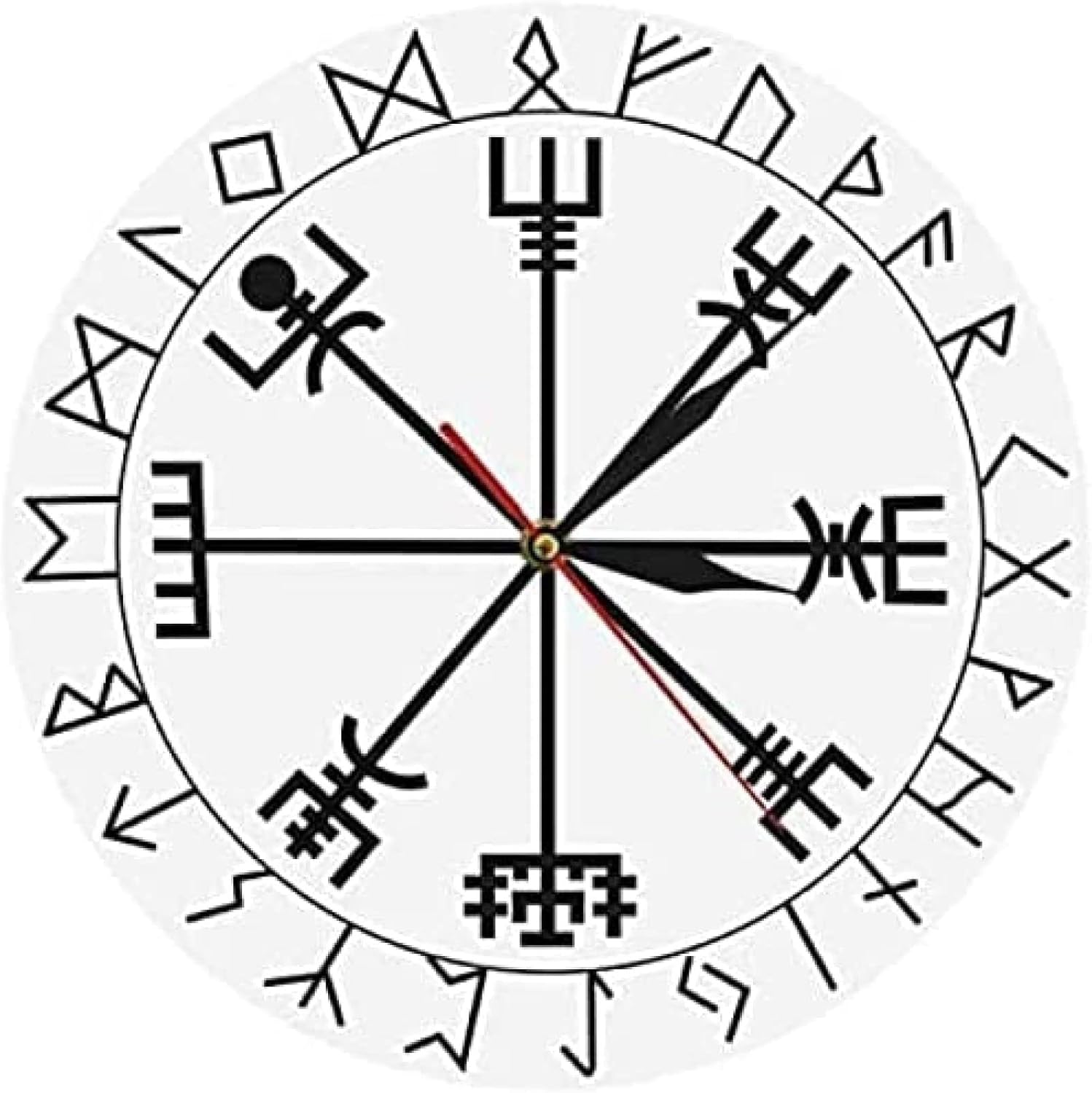 Amazon.com: Wall Clock Viking Pagan Asatru Runic Compass Wall Clock ...