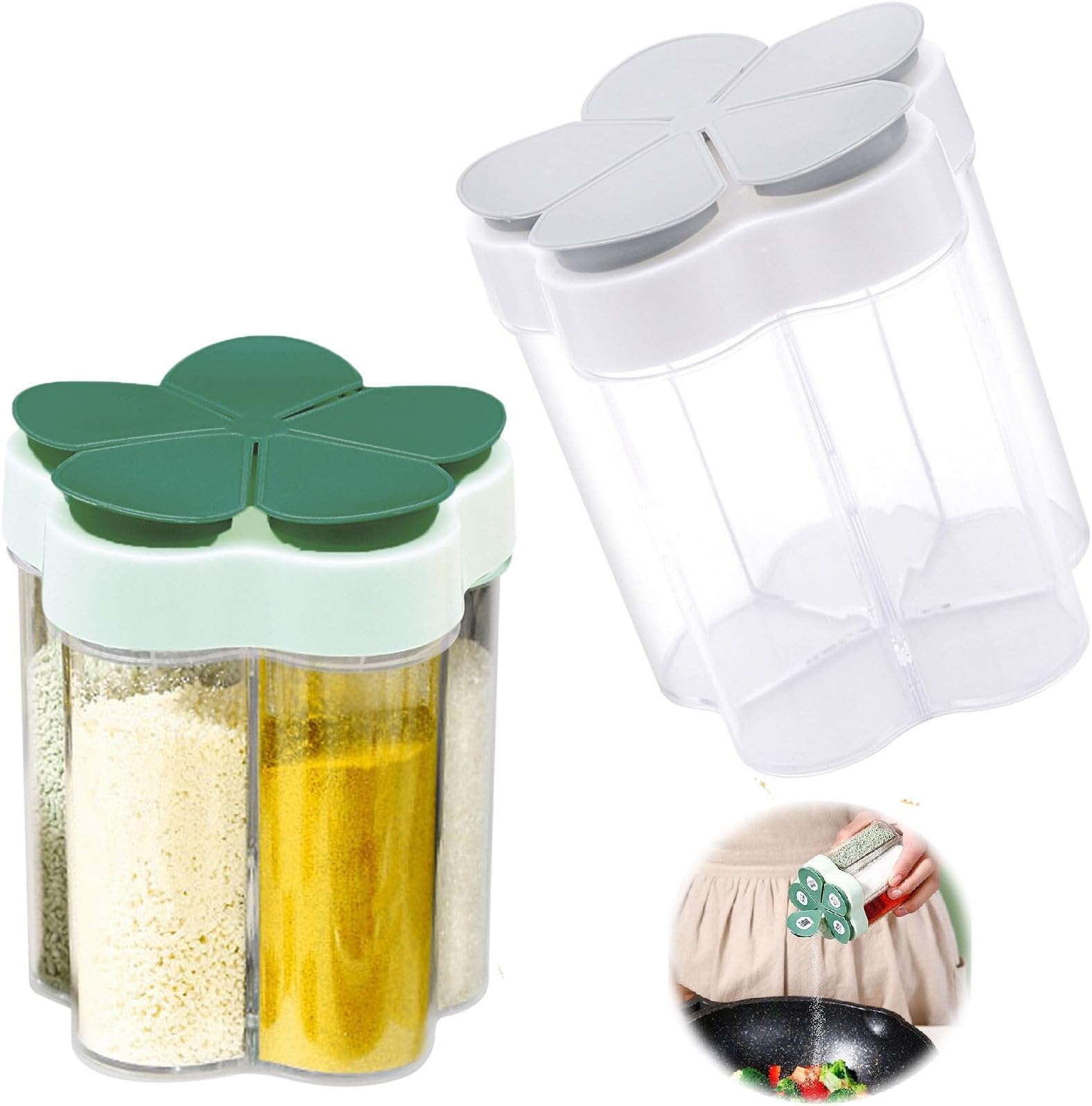 Amazon.com | 2 PCS Travel Spice Jars, 5-in-1 Seasoning Containers ...