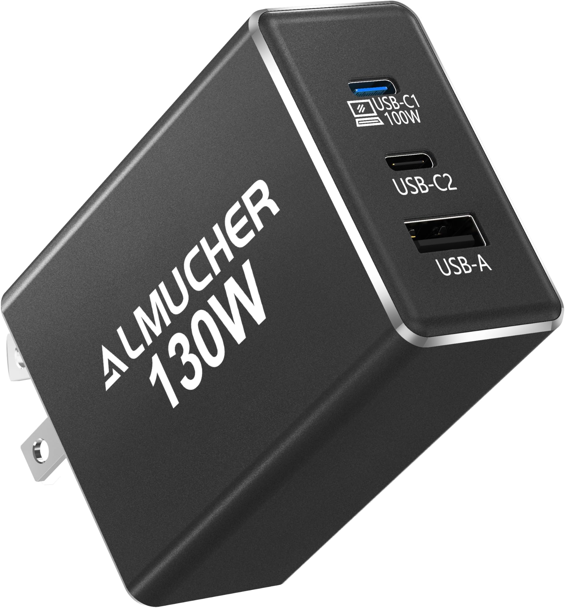 Amazon.com: 130W USB C Charger Block, 3 Port GaN Foldable Compact Fast ...