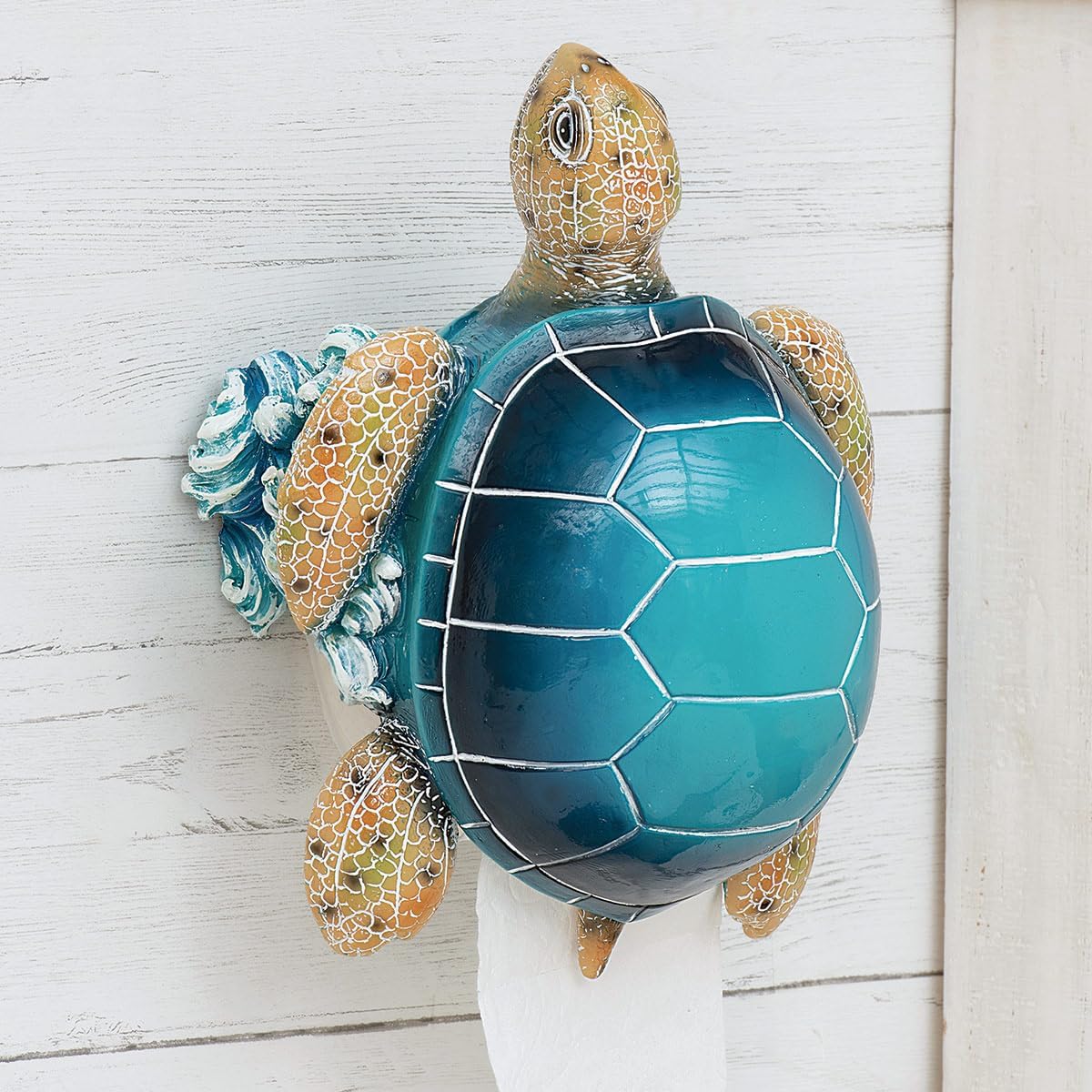 Amazon.com: BLACK FOREST DECOR Blue Sea Turtle Toilet Paper Holder ...