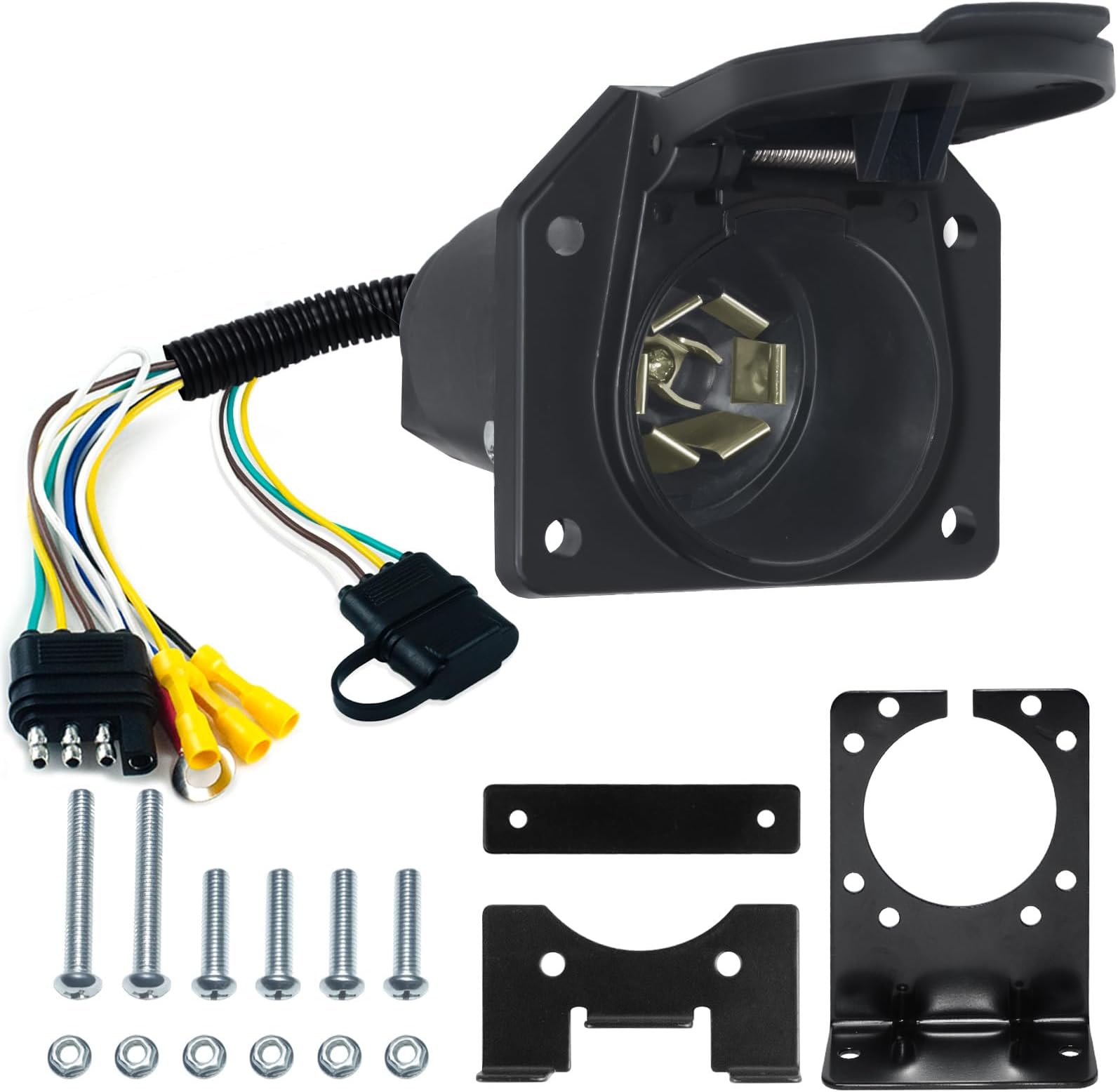 Amazon.com: Multi-Plug 4 Pin Flat to 7 Pin RV Blade Adapter, Vehicle ...