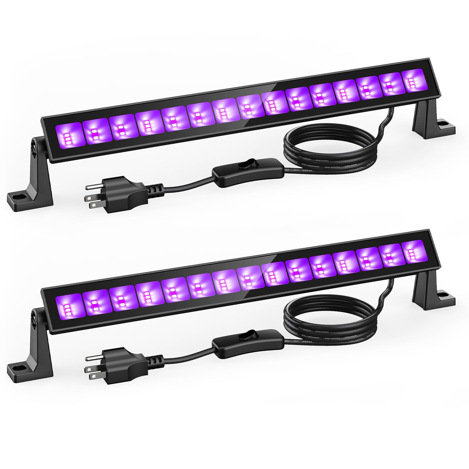 Lamvip 2PCS 40W LED Black Light Bar, Blacklight Bars with Plug 5FT Cord ...