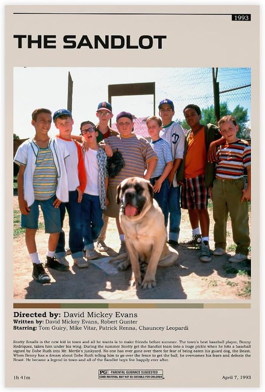 Amazon.com: shitou The Sandlot Poster Classic Retro Movie Posters Cool ...