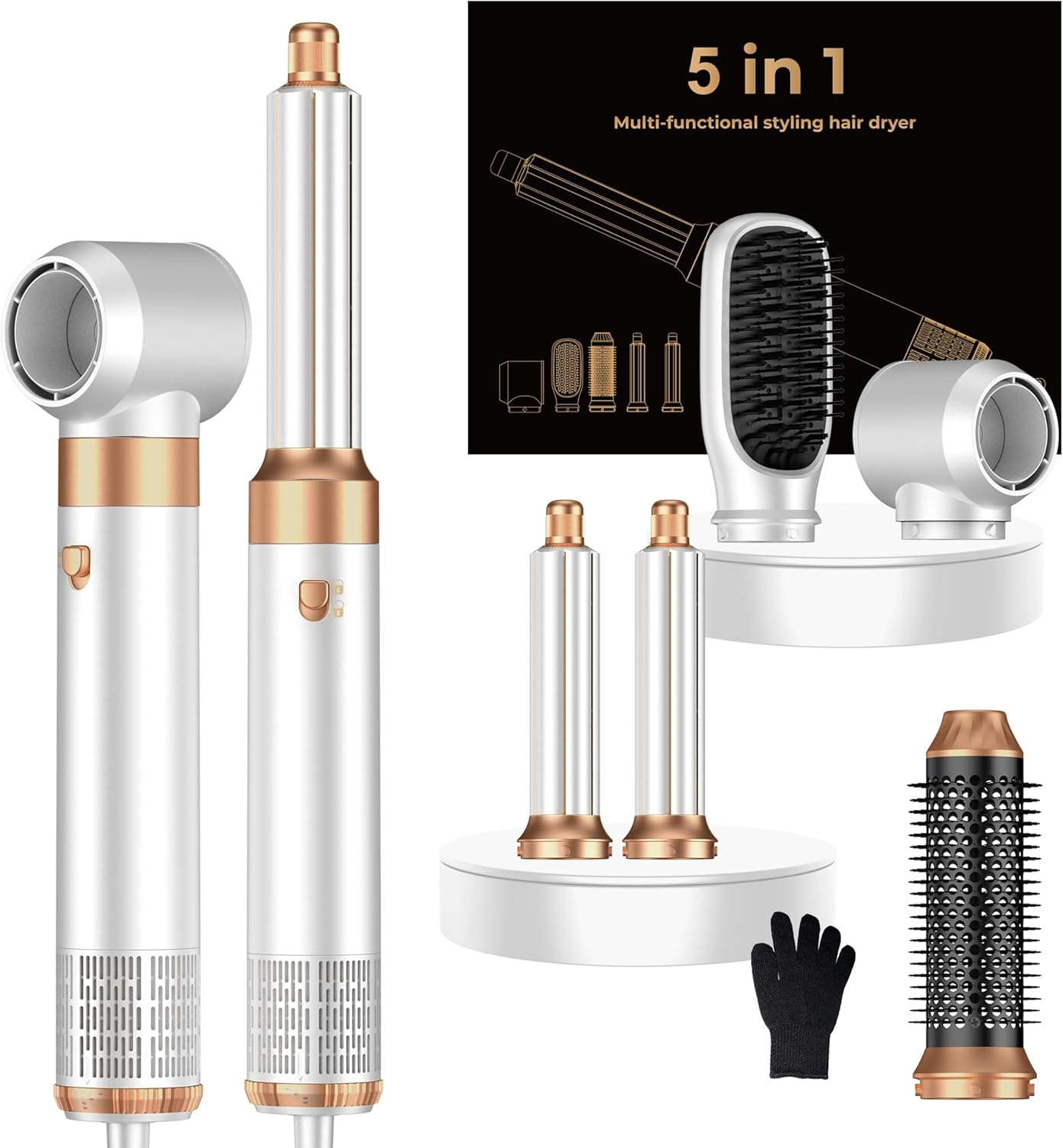 Amazon.com : 5 in 1 Hair Dryer Brush Set,Professional Negative Ionic ...