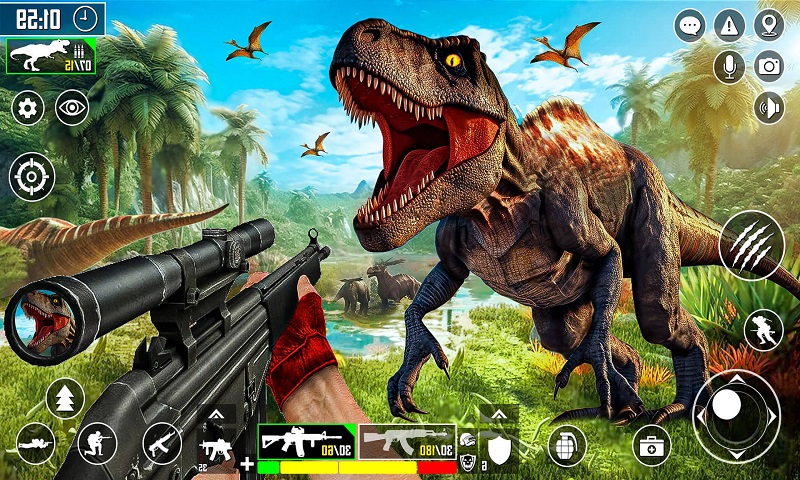 Wild Dinosaur Fighting Dino - Jurassic dinosaur hunting - Dino hunter ...