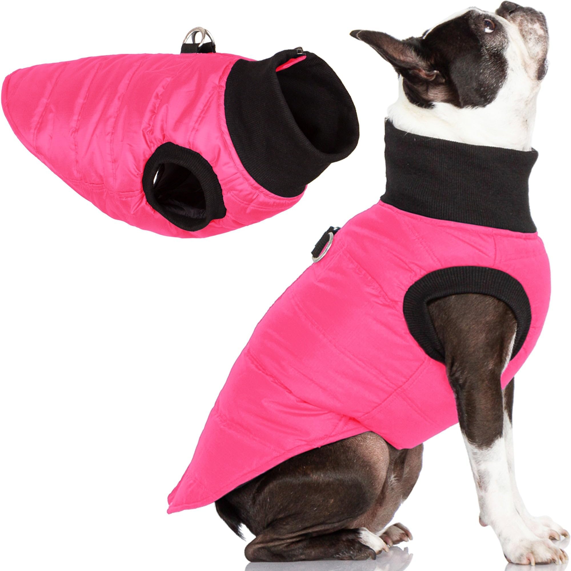 Amazon.com : Gooby Puffer Vest Dog Jacket - Pink, Large - Ultra Thin ...