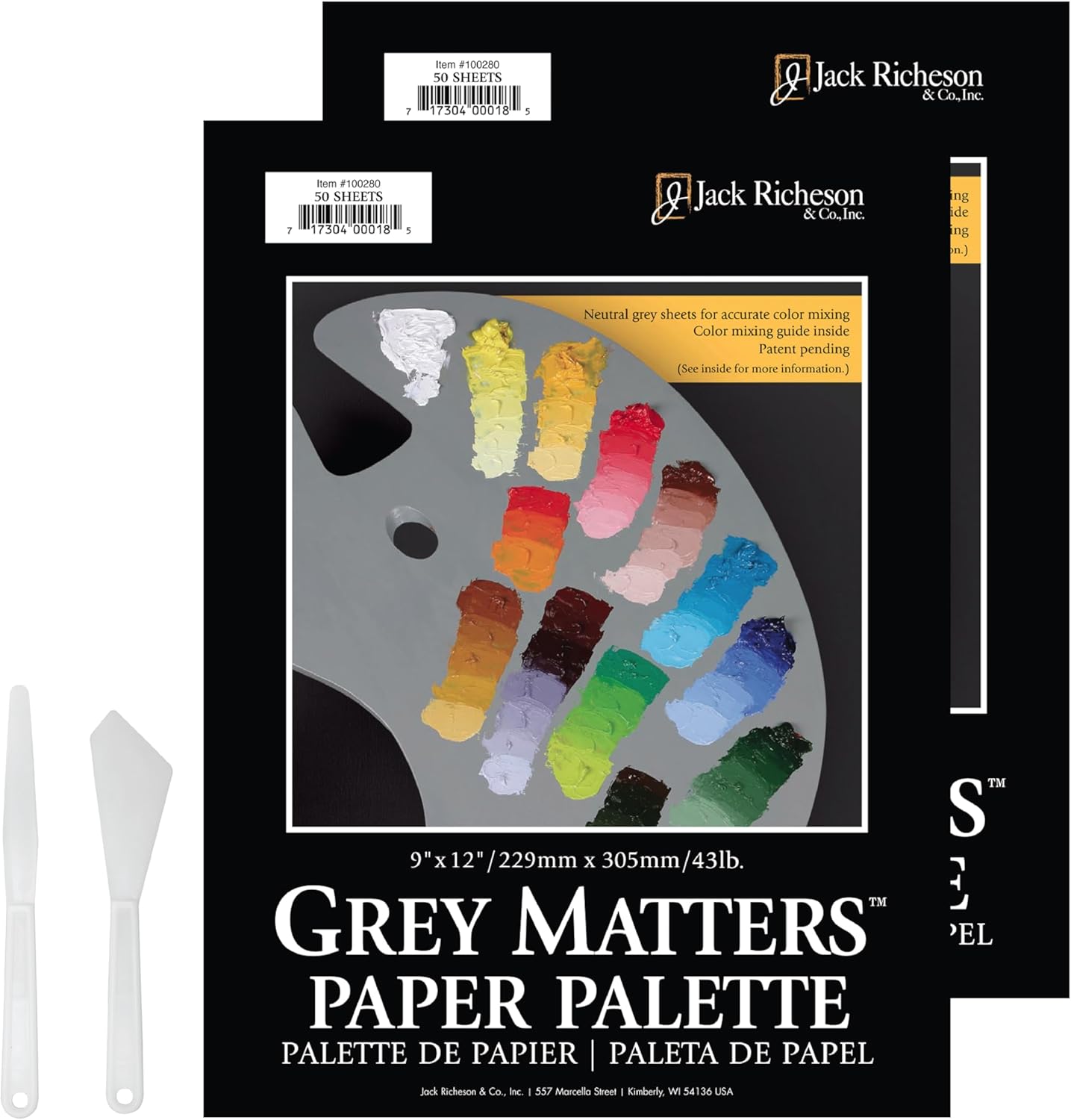 Amazon.com: Jack Richeson Grey Matters Disposable Paper Palette 9” x12 ...