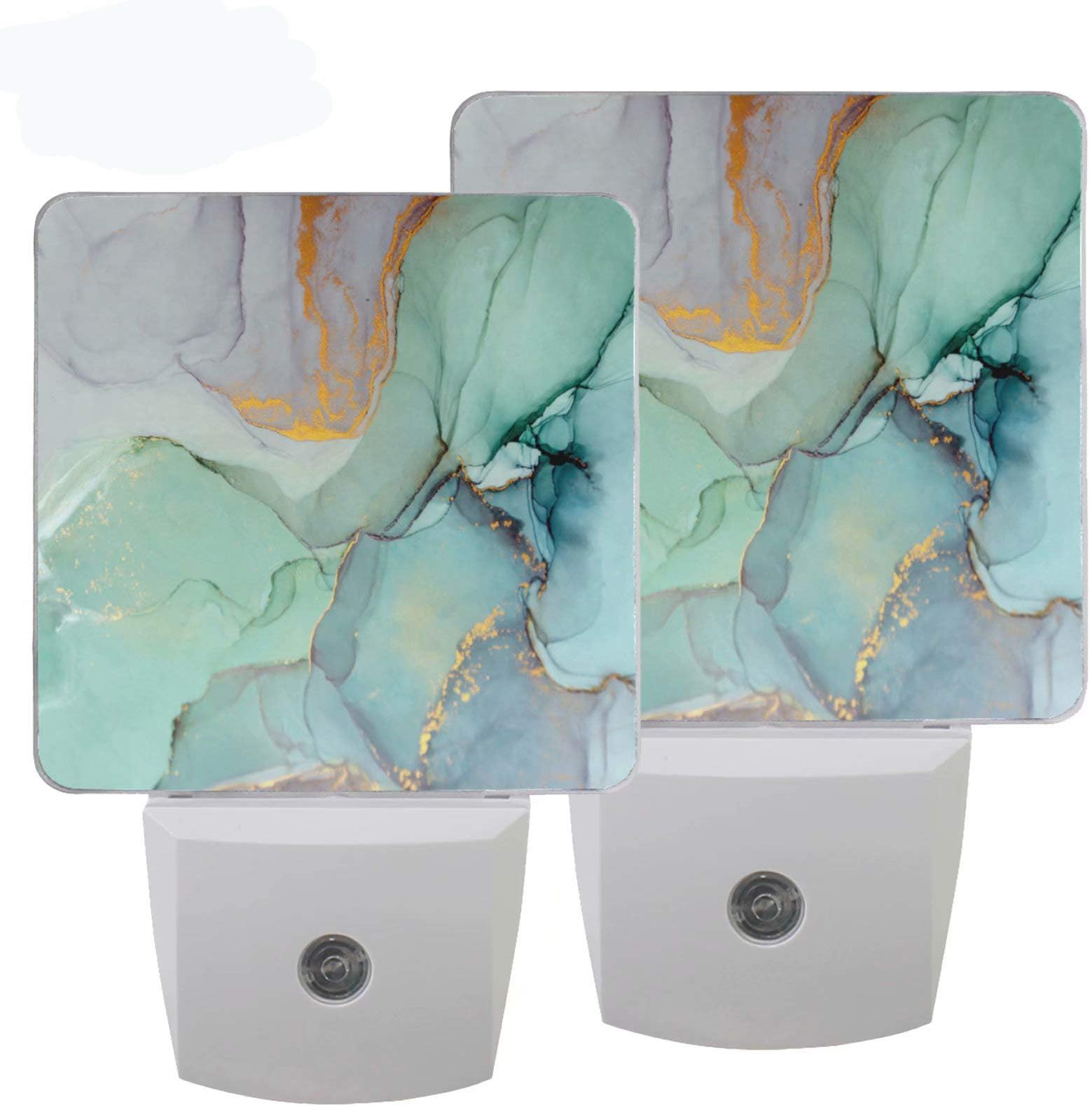 2 Pack Plug-in LED Night Light Lamp Watercolor Flowers and Butterflies ...