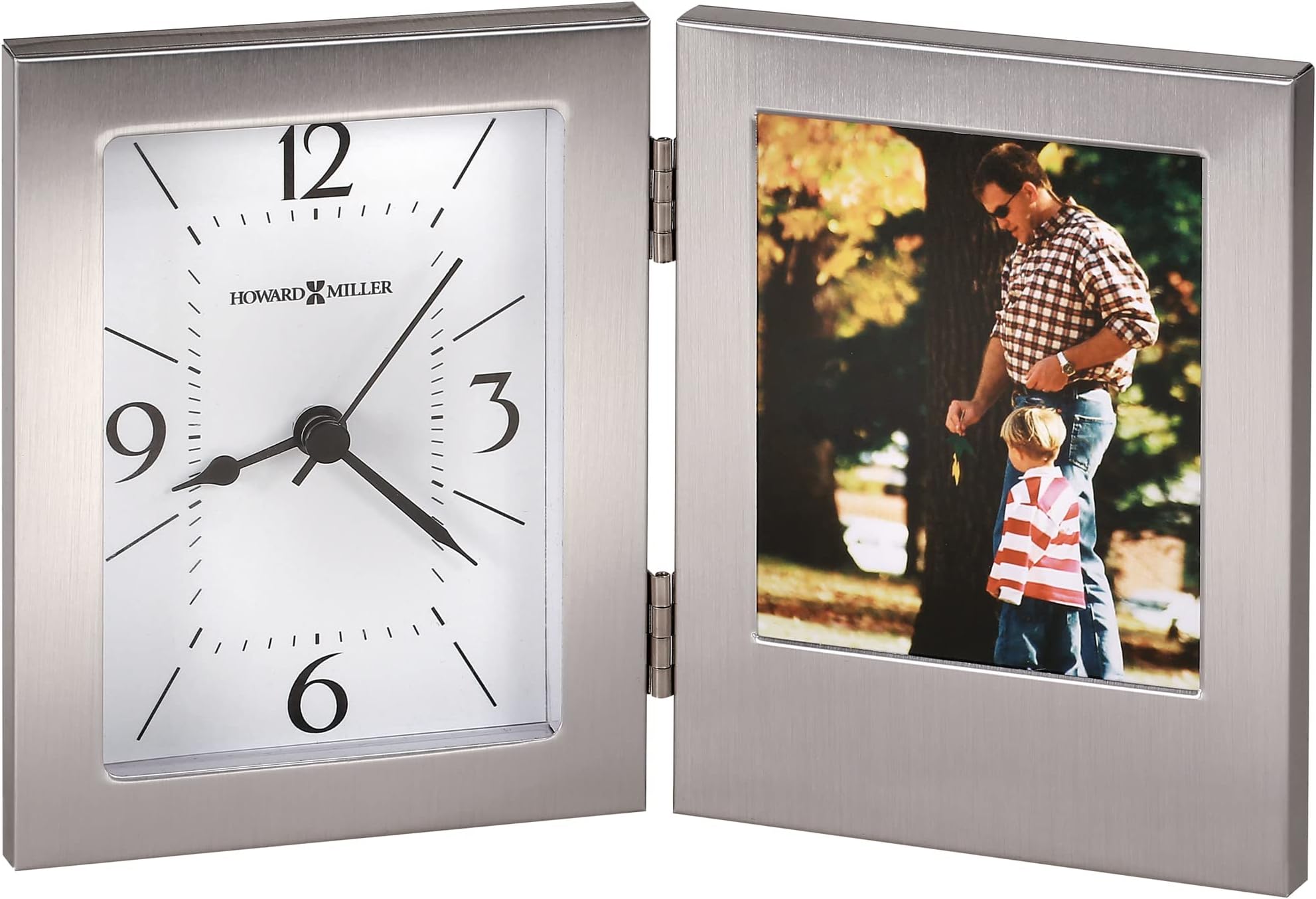 Amazon.com: Engraved Hinged Glass Book Clock Wood Posts Photo Frame ...