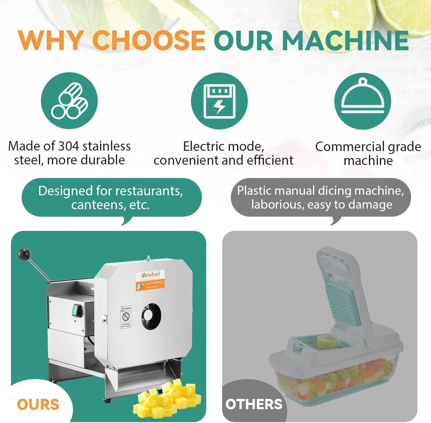 Buy Newhai Commercial Vegetable Dicer Electric Fruit Dicing Machine ...