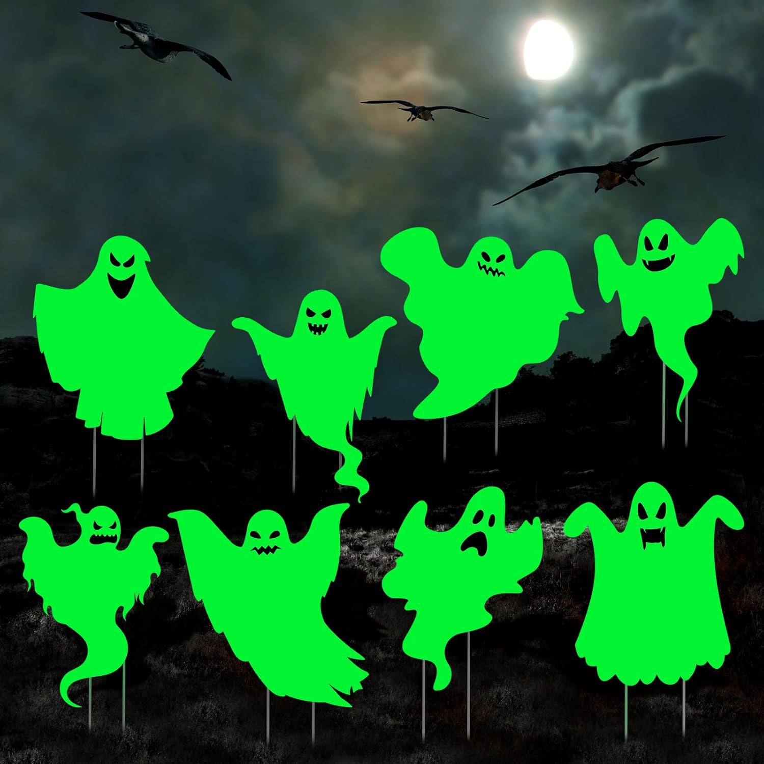 Amazon.com : Barydat 8 Pcs Halloween Yard Signs Outdoor Yard Signs with ...