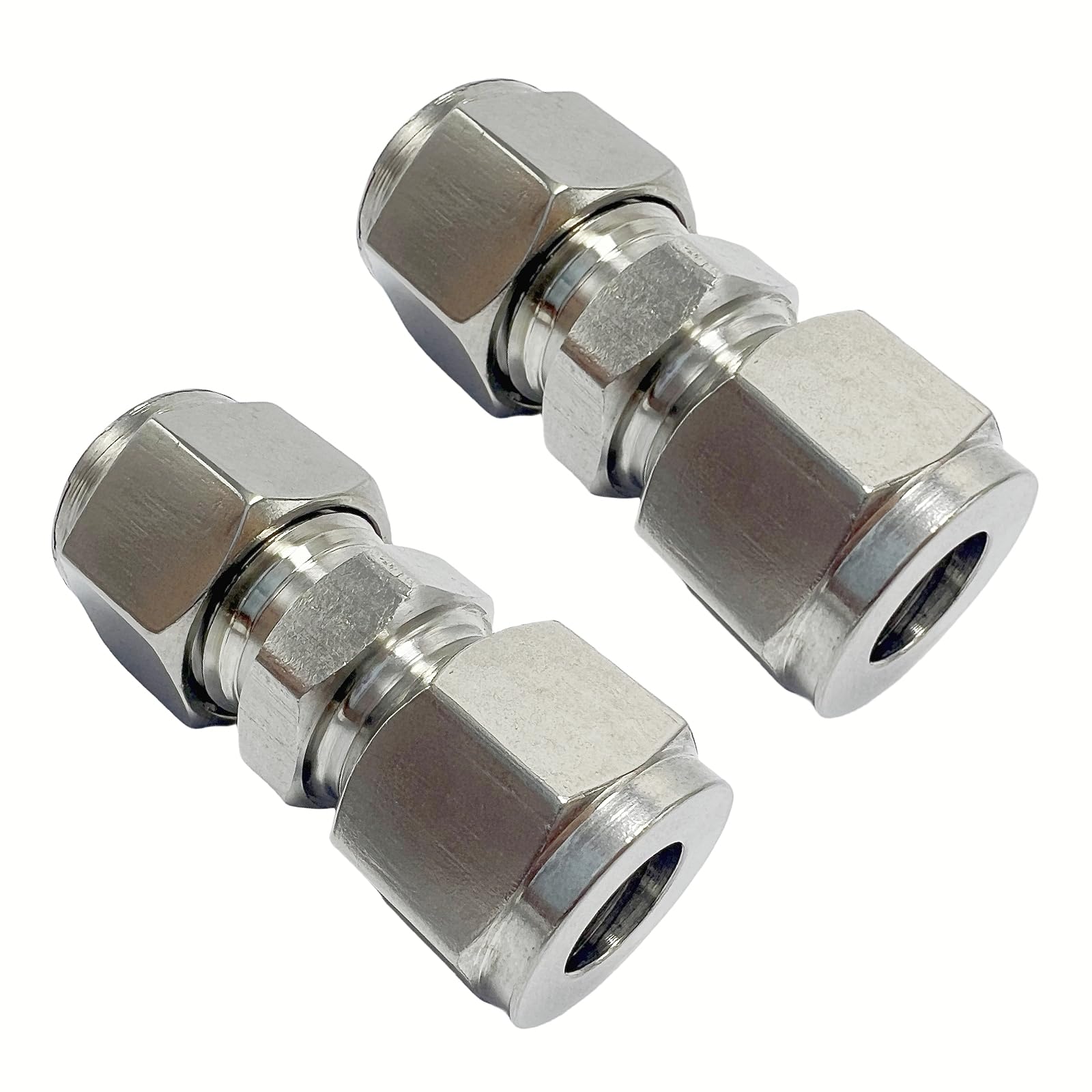 Amazon.com: Closmos 304 Stainless Steel Compression Tube Fitting Union ...