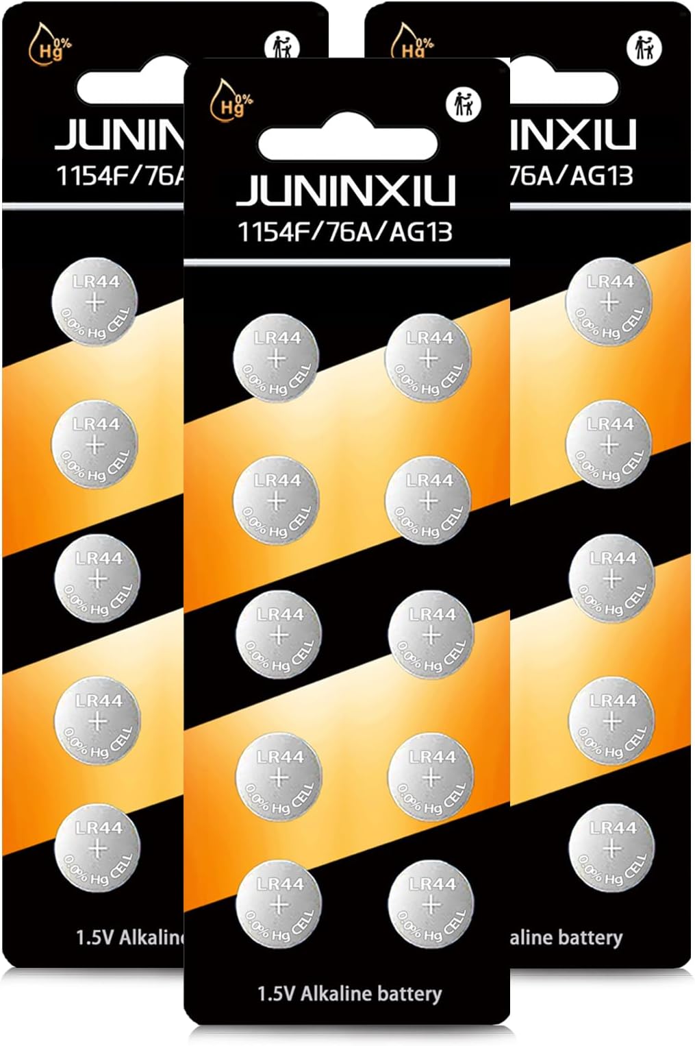 Amazon.com: JUNINXIU L1154f Battery AG13 L1154 LR44 SR44 A76 Button ...