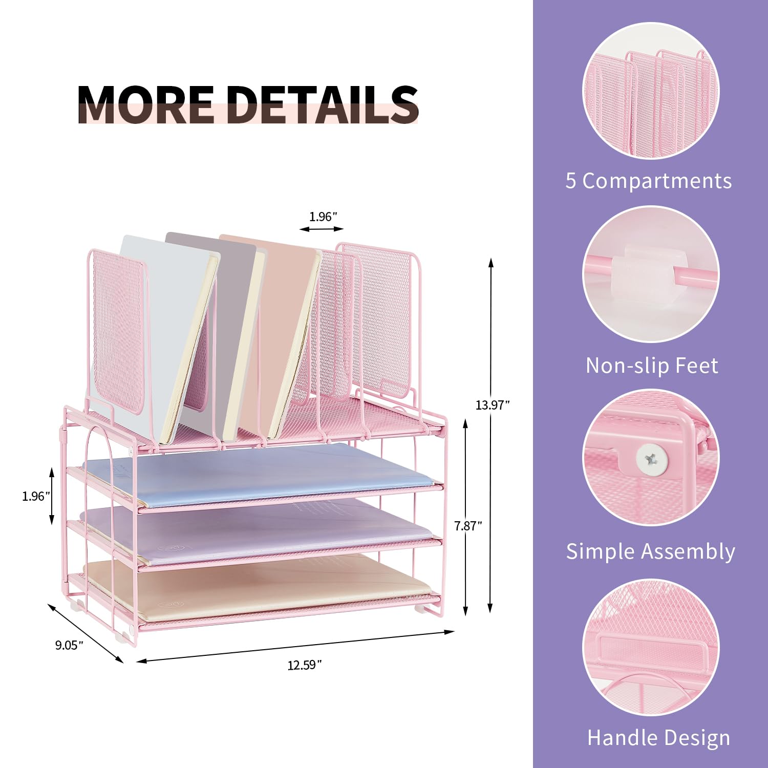 Snapklik.com : LEKETREE Desk Organizers And Accessories, 3-Tier Paper ...