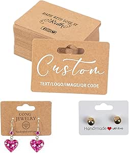 Amazon.com: 50 100 200 500 Pack Custom Earring Display Cards ...