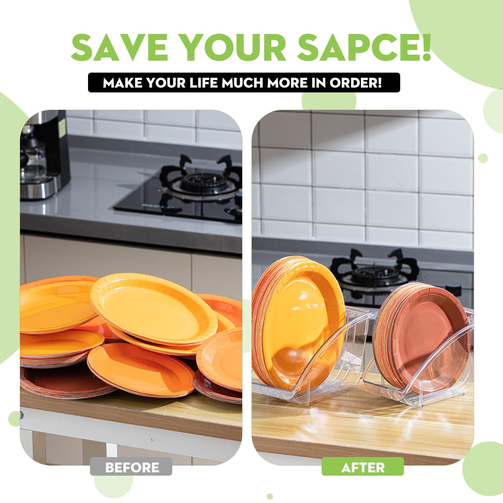 Snapklik.com : 4 Pcs 10 Inch Paper Plate Holder Plastic Dinner Dish ...