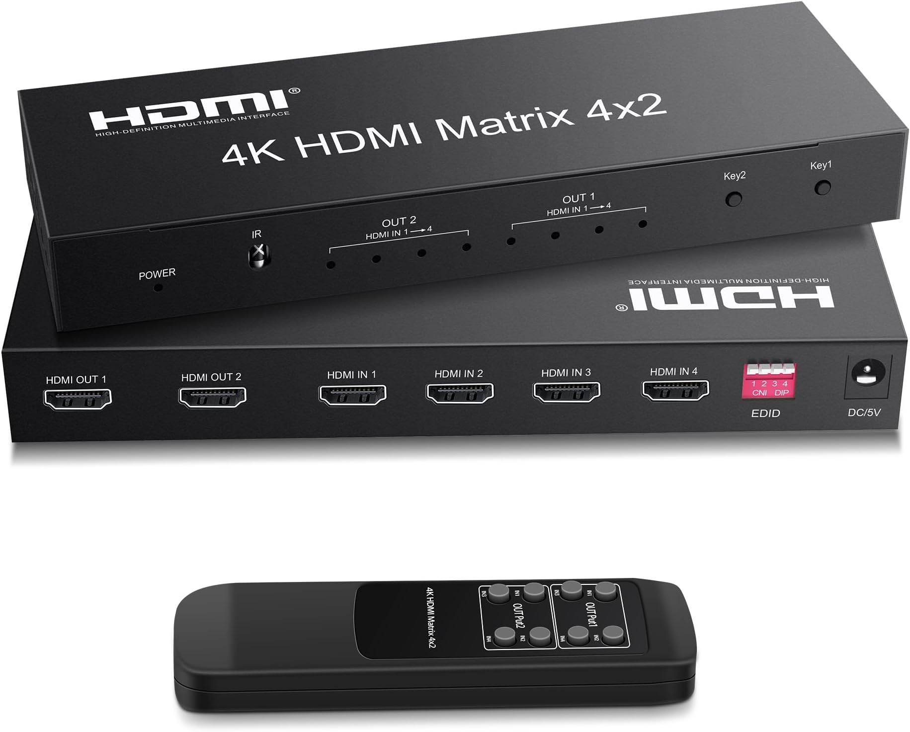 Amazon.com: FERRISA 4x2 HDMI Matrix Switch,4 in 2 Out Matrix HDMI Video Switcher Splitter ...