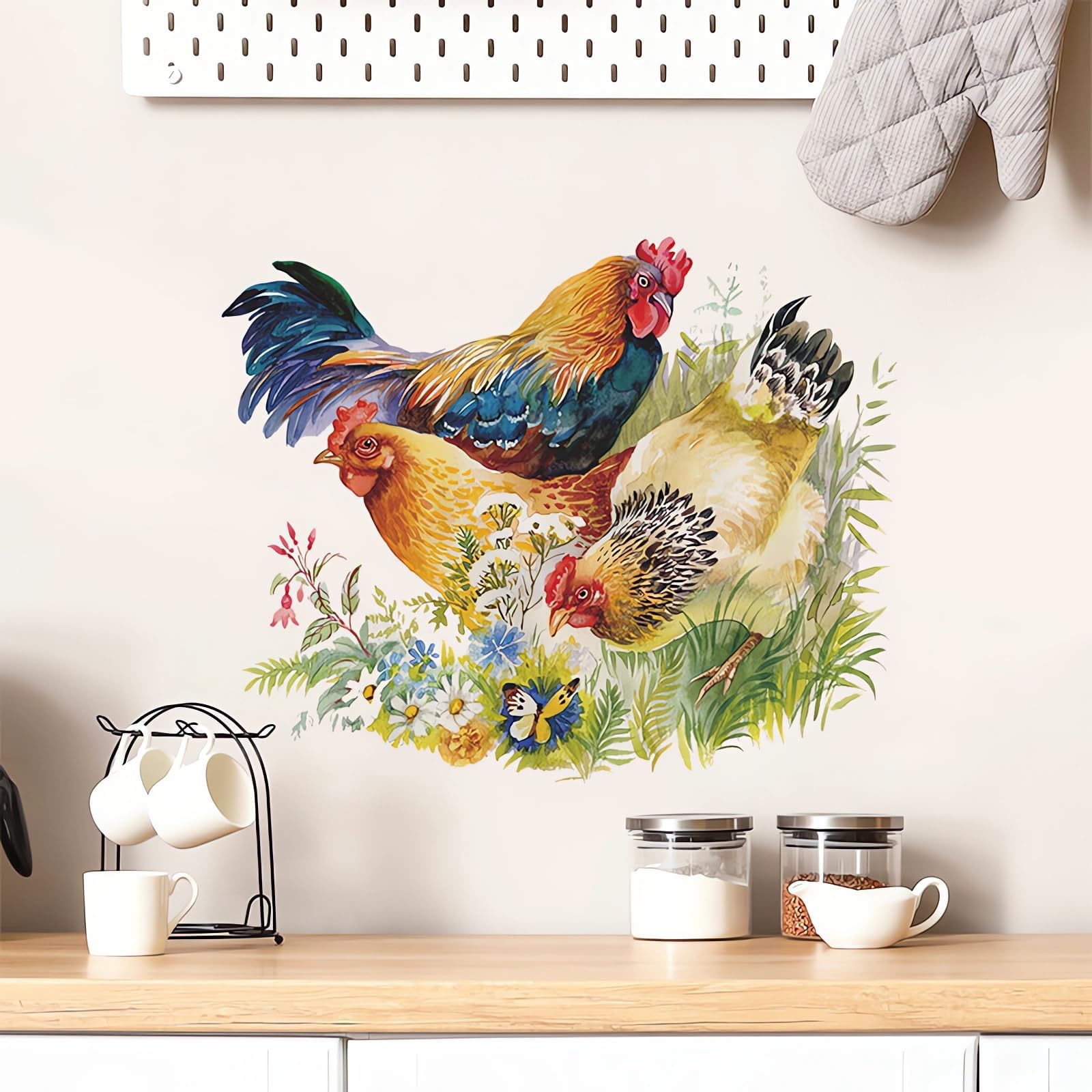 Amazon.com: IdeaStix Pretty Boy Roosters 2-Sheet Accents Peel and Stick ...