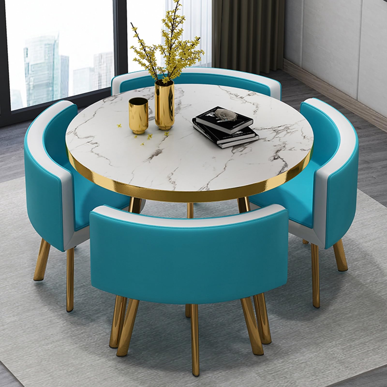 Amazon.com: Office Reception Room Club Table and Chair Set Reception ...