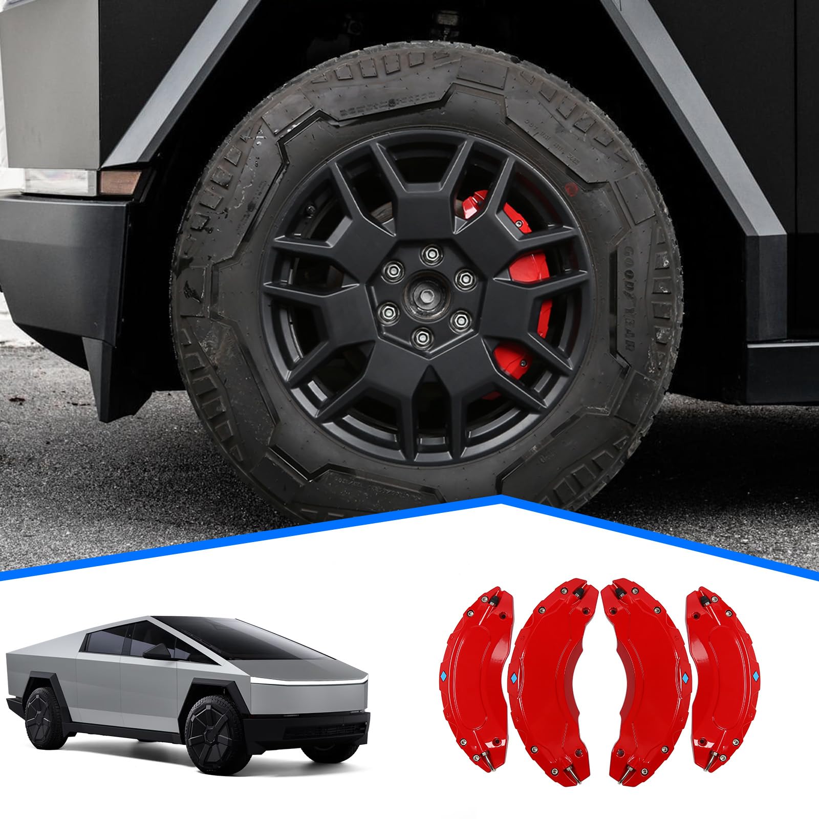 Amazon.com: Caliper Covers Fit for Tesla Cybertruck 2024, Durable Brake ...