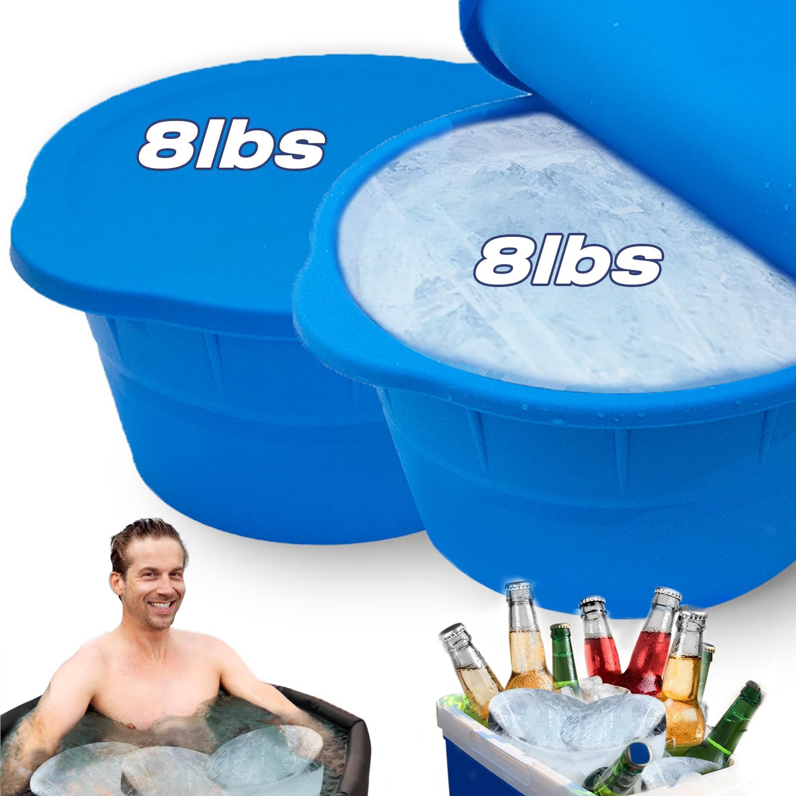 Amazon.com: Xzunk Extra Large Ice Block Mold, 2 Pack 32Lb Ice Block ...