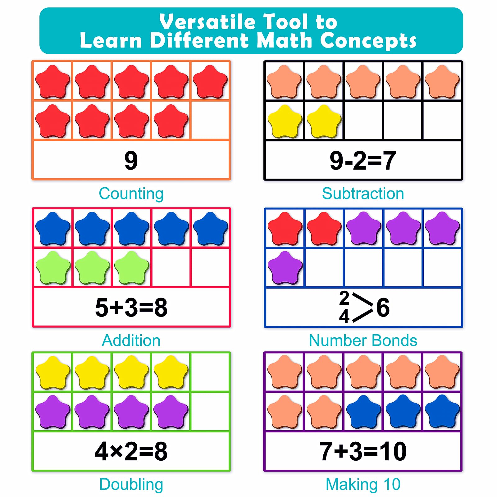Snapklik.com : Magnetic Ten Frame Set, Math Manipulative EVA Number ...