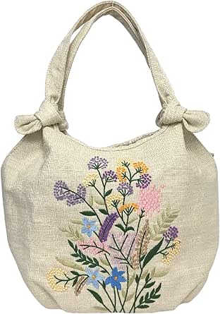 Amazon.com: HCRAFT Embroidered Handbags for Women, Colorful Flower ...