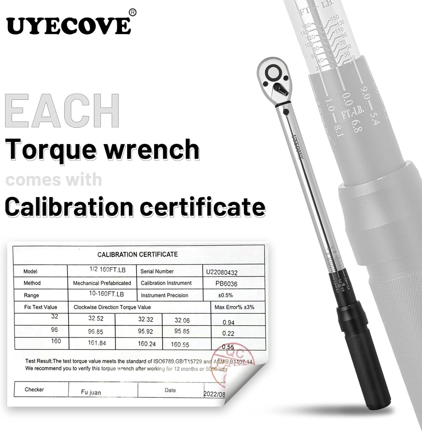 UYECOVE Llave dinamométrica de clic de 12 pulgada, llave dinamométrica ...