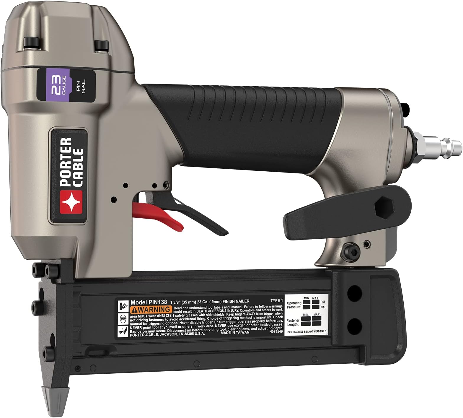 PORTER-CABLE PIN100 1/2-Inch to 1-Inch 23-Gauge Pin Nailer - Porter ...