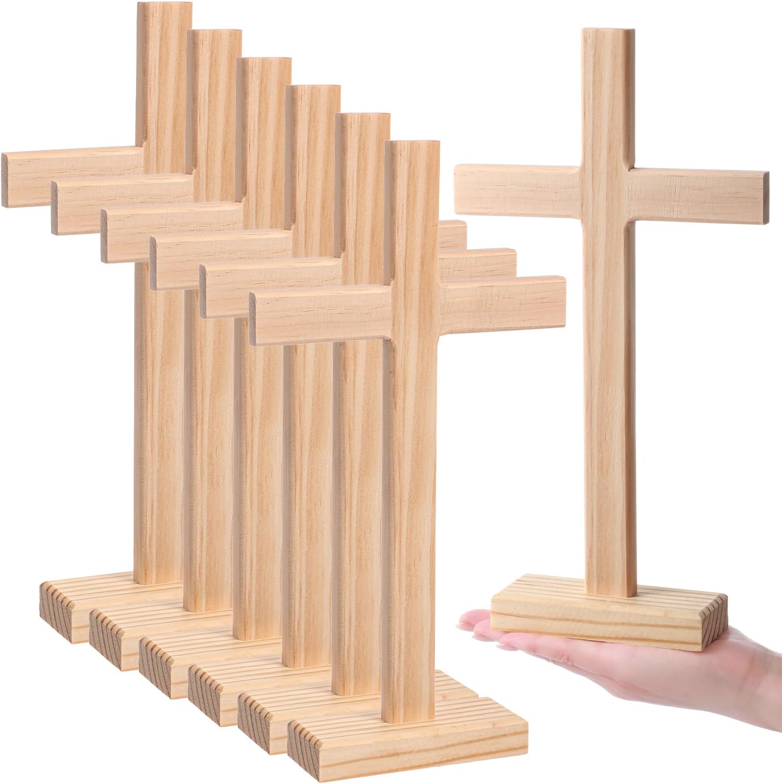 Amazon.com: 16 Inch 4 Pack Wood Cross Unfinished Wooden Crosses ...