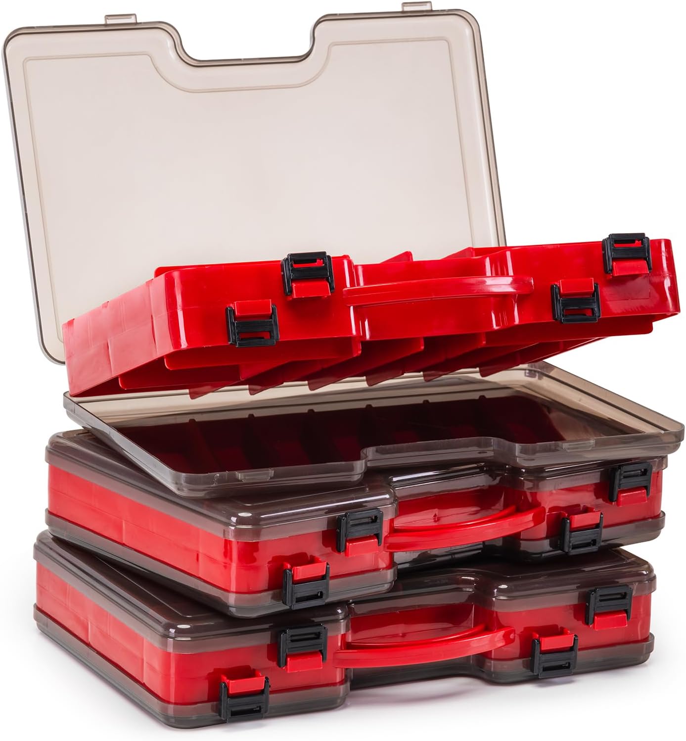 Goture 3Pcs Red Double Sided Tackle Box, Plastic Box, Larger than 3600 ...
