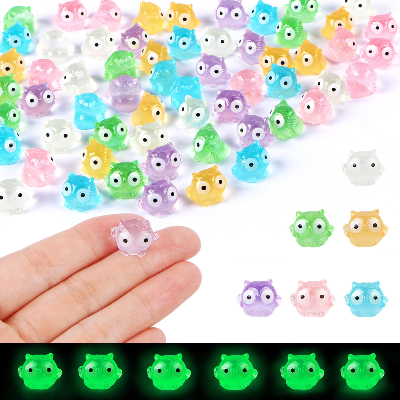 Amazon.com: 60 PCS Mini Owls for Crafts Dollhouse Fairy Garden Decor ...