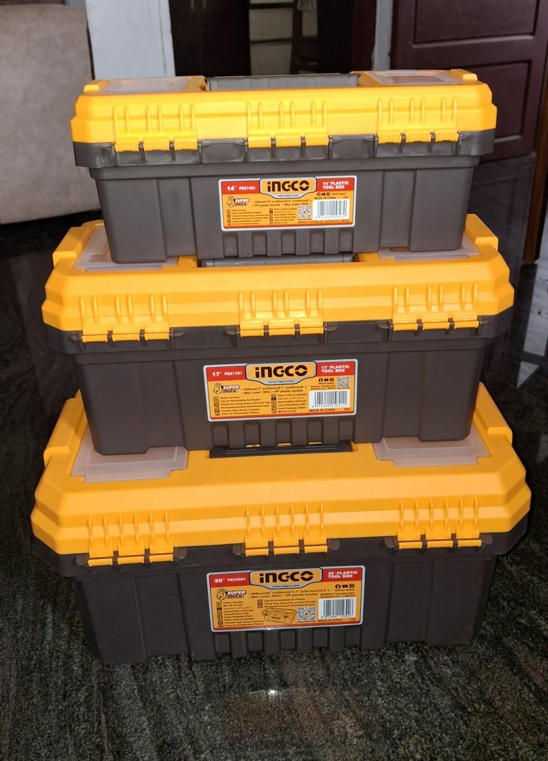 INGCO 3 Pcs Plastic tool boxes set : Amazon.in: Home Improvement