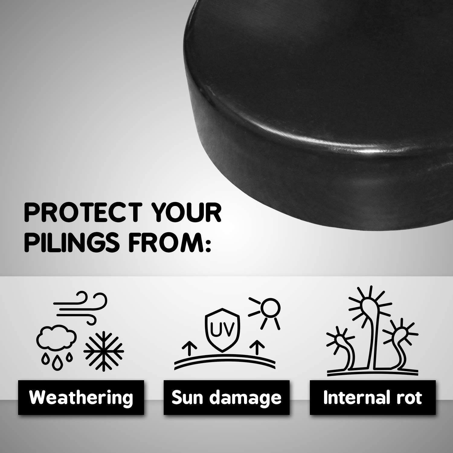 Snapklik.com : USAMADE Marine Dock Piling Cap, Flat Top Design, Piling ...