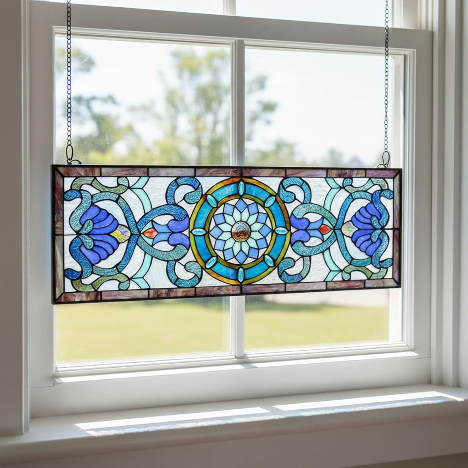 Amazon.com: BrightRow Extra Large Stained Glass Window Panels with ...