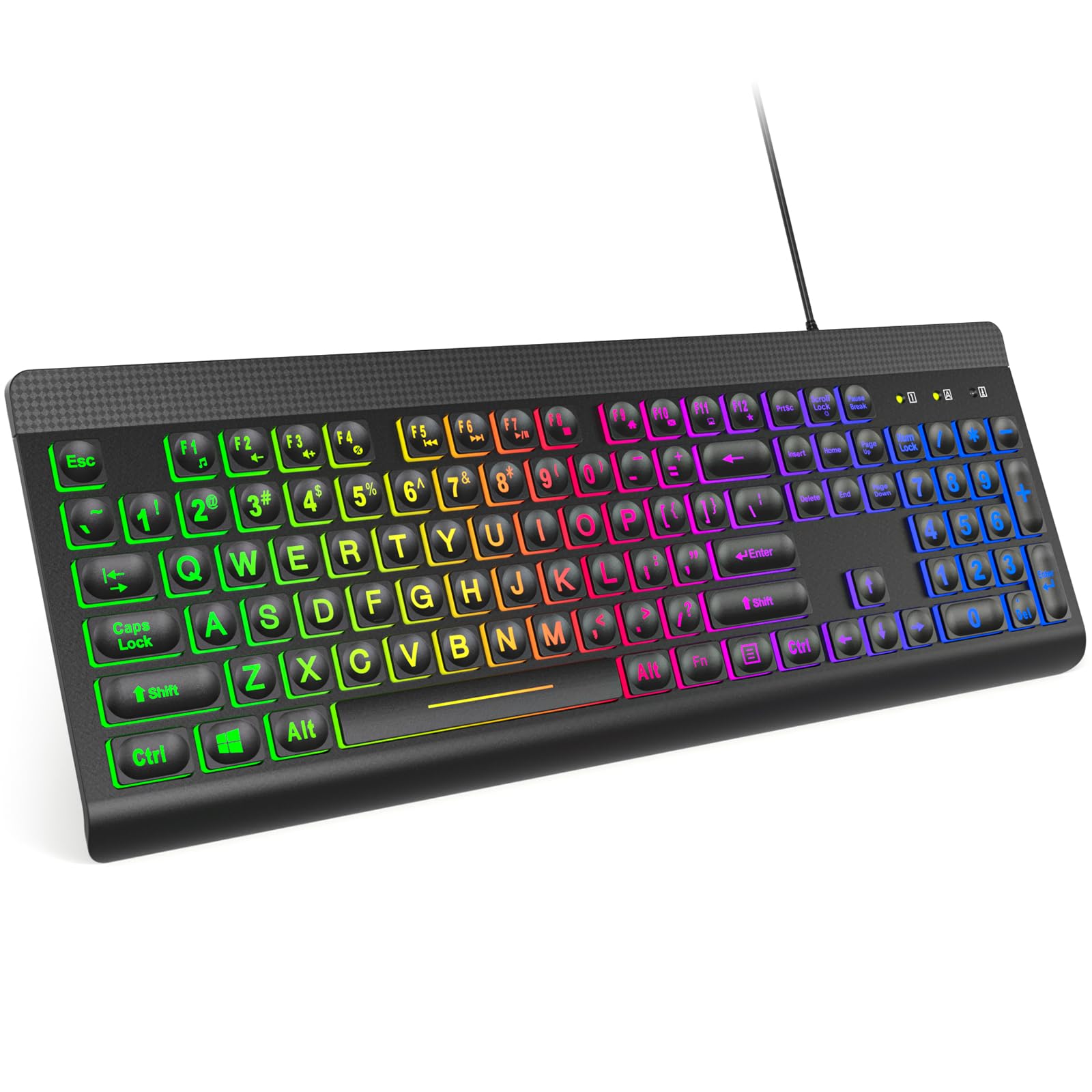 Amazon.com: Meidosa Backlit Keyboard Wired Large Print, Computer ...
