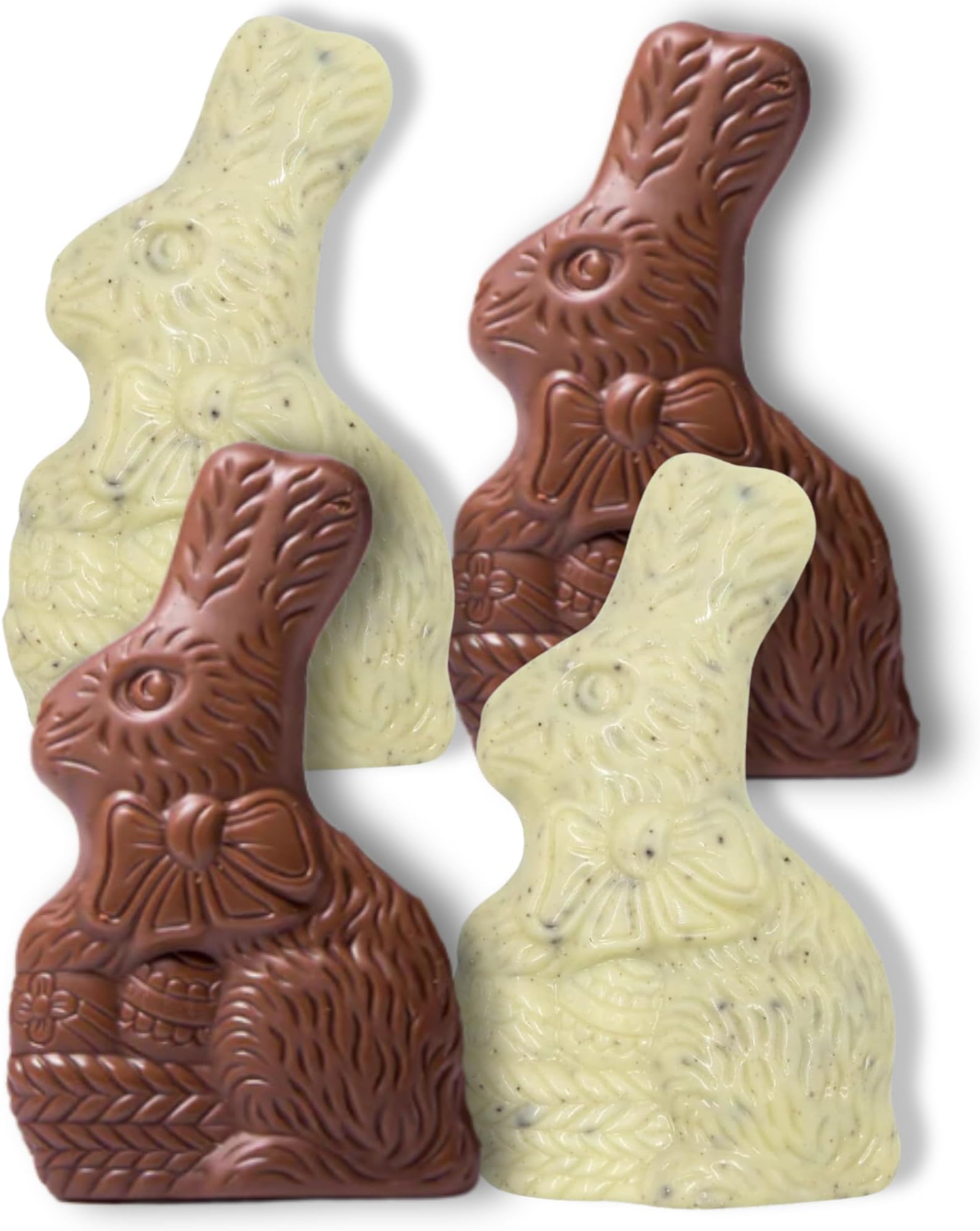 Amazon.com: Sweetzo - Cookies n Cream and Milk Chocolate Easter Bunny, Individually Boxed ...