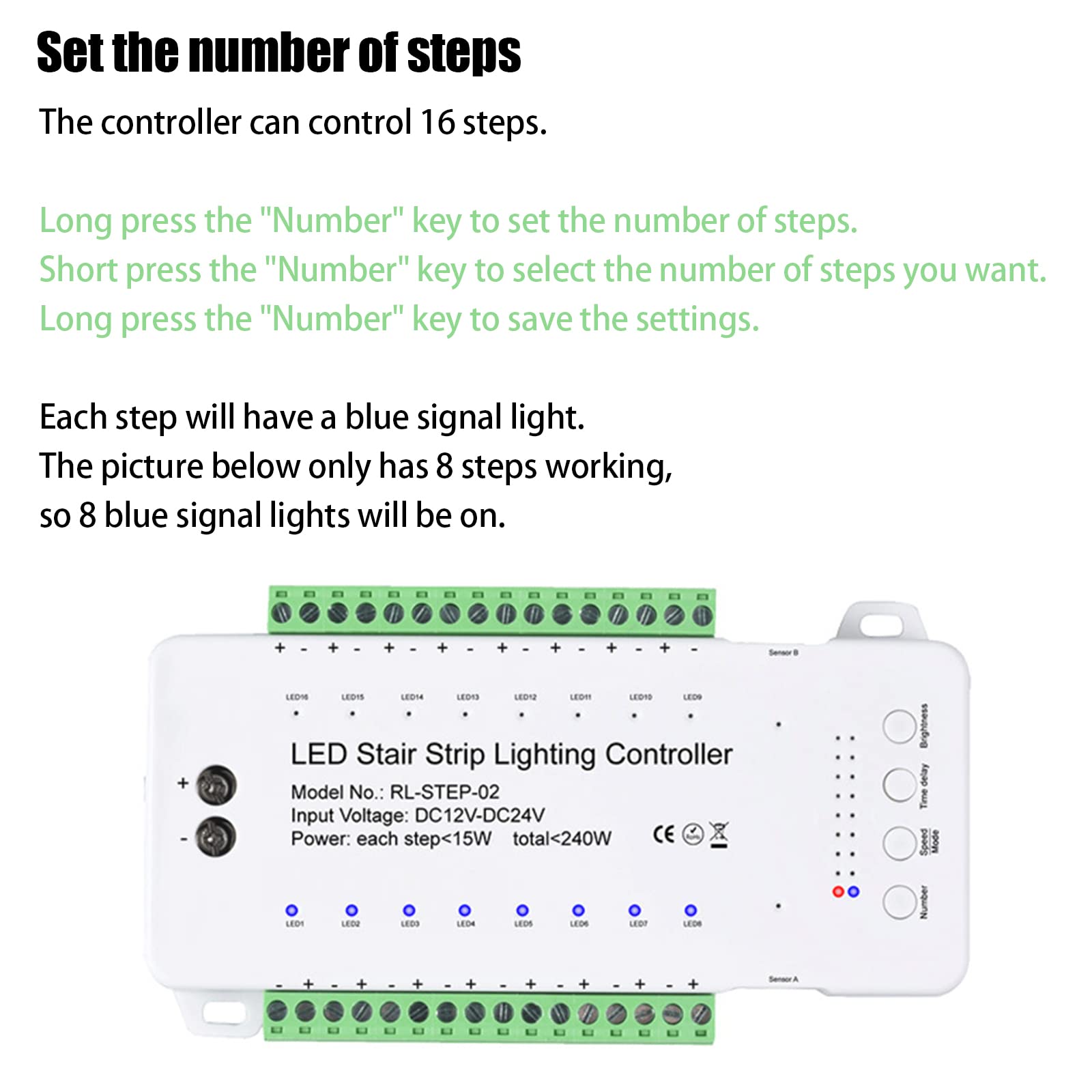 Snapklik.com : Copgge 16 Channel 9 Modes LED Motion Sensor Stair Light ...