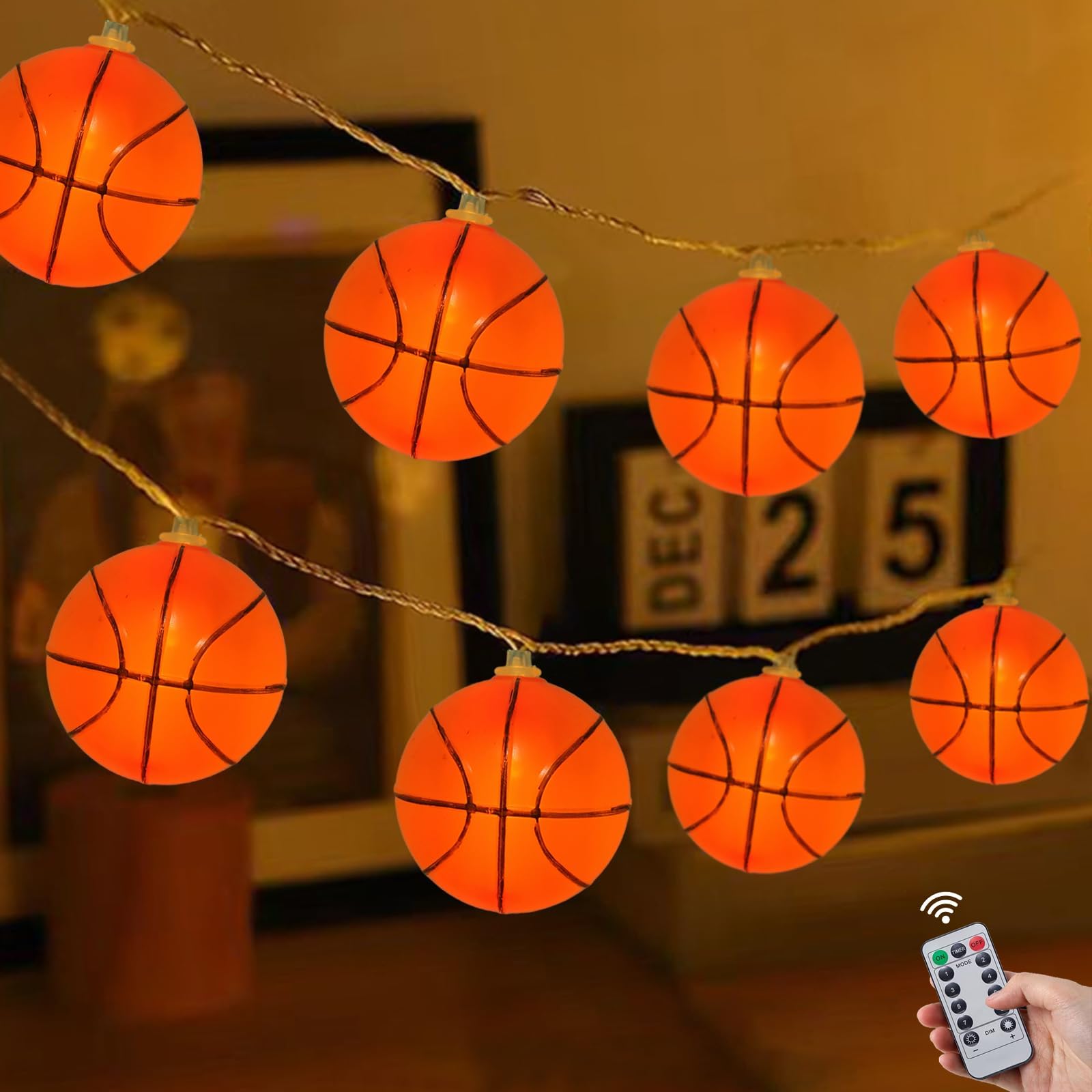 Amazon.com: Bencailor 9.84 ft Sport Ball Theme Room Decor String Lights ...