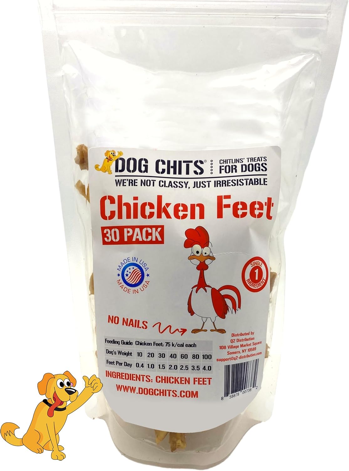 Amazon.com : Dog Chits Chicken Feet for Dogs - Dog and Puppy Chews ...