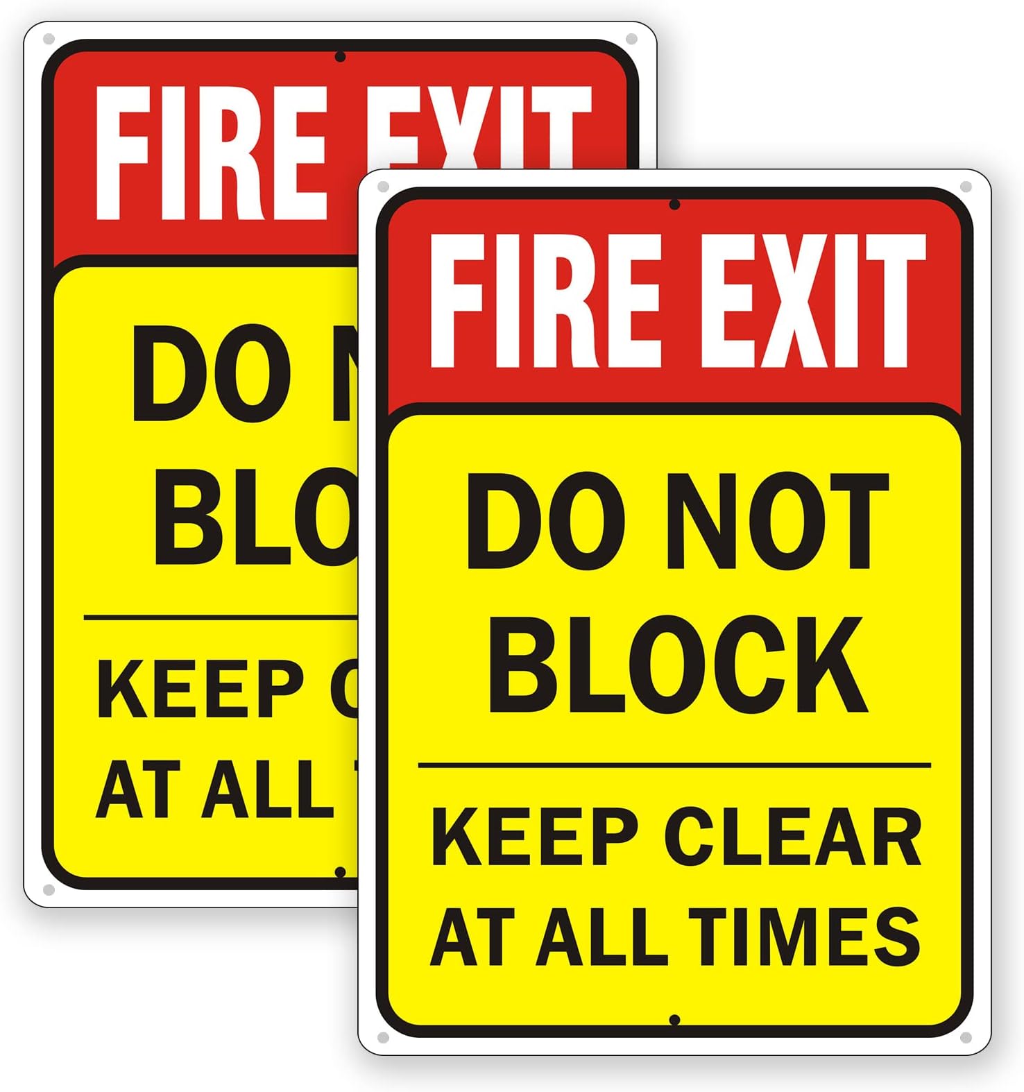Fire Exit Sign, Do Not Block Keep Clear at All Times Safety Sign, 10x7 ...