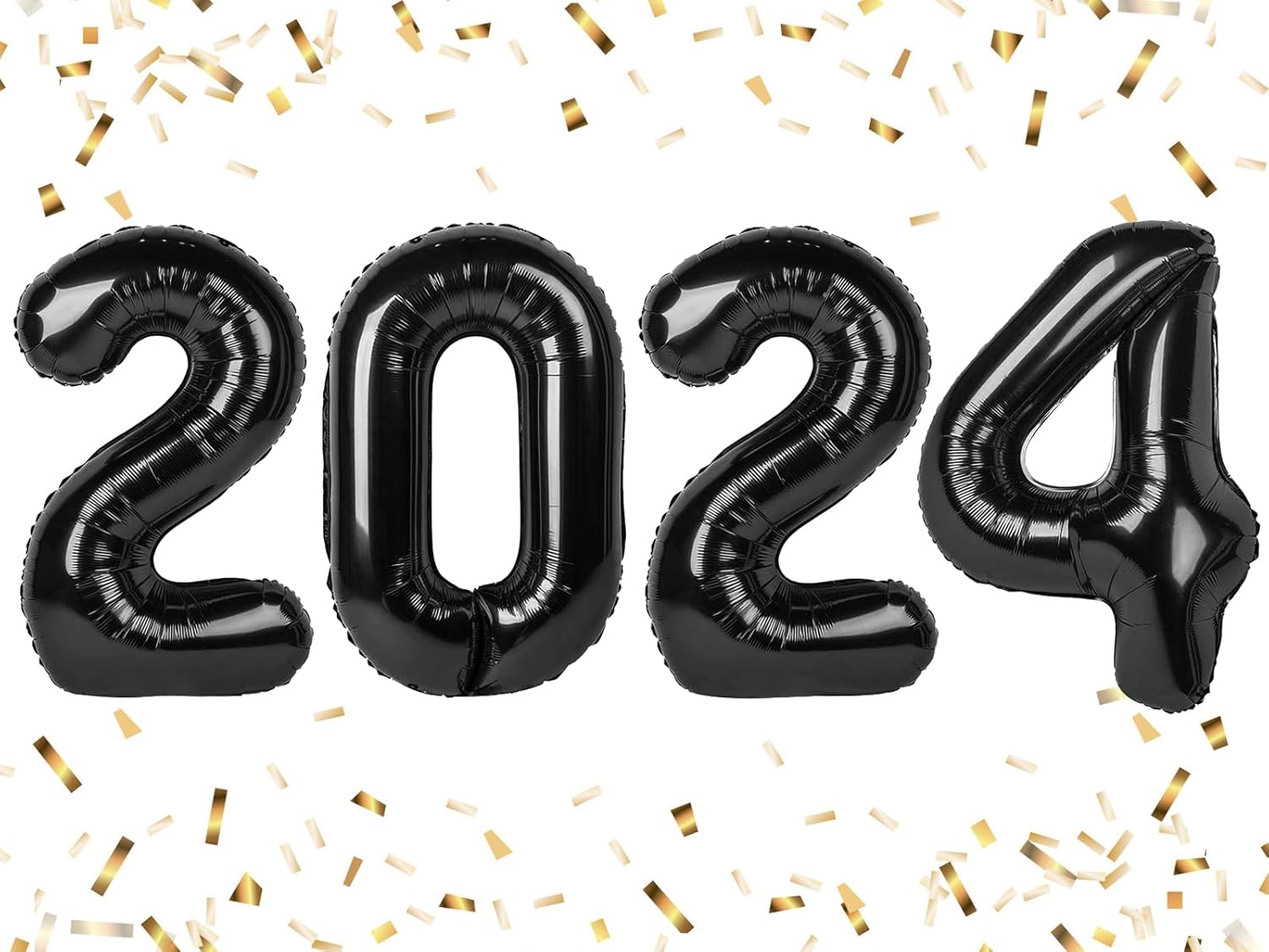 Amazon.com: 2024 Black Number Balloons, 40 Inch Balloons for 2024 New ...
