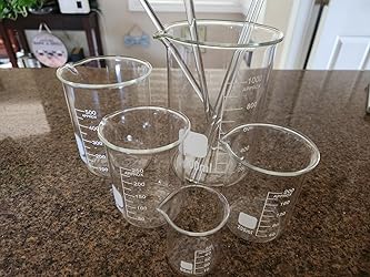 Amazon.com: SUPERLELE 8pcs Glass Graduated Beaker Set 25, 50, 100, 200 ...
