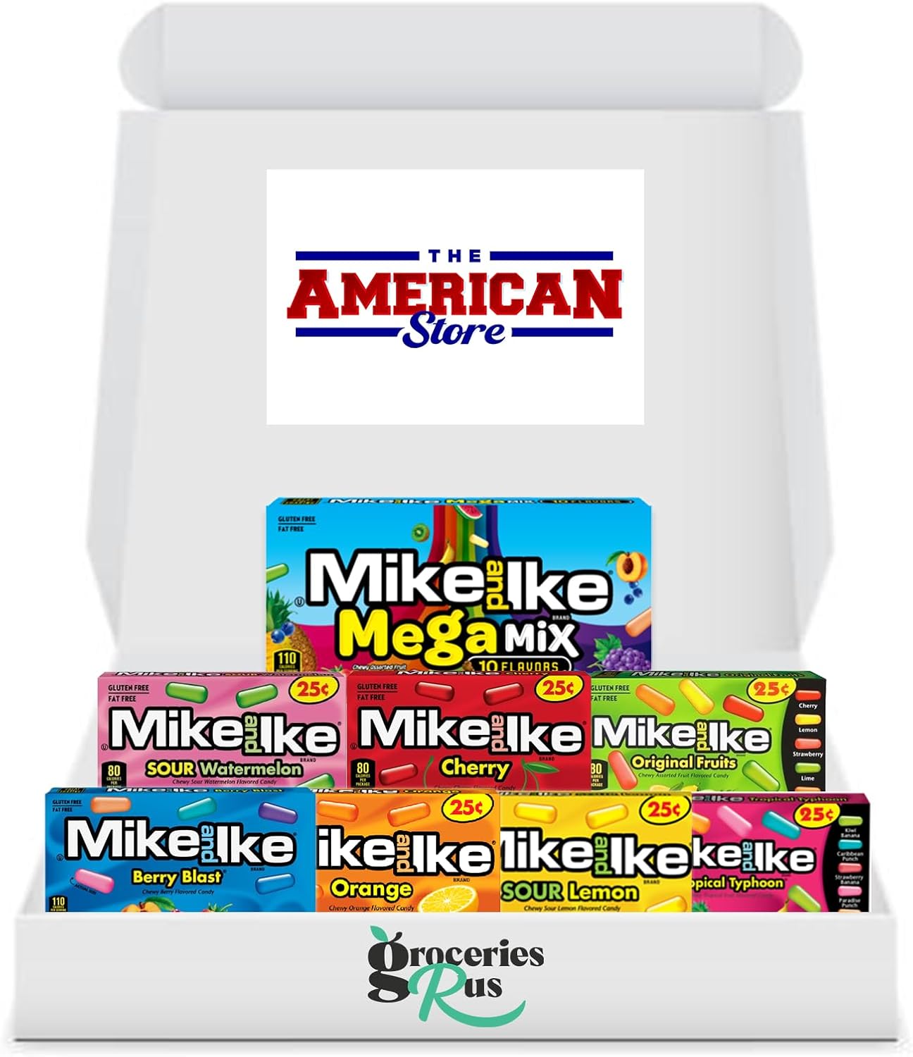 American Candy Hamper - Mike & Ike Sweets Premium Gift Box of Fruit ...
