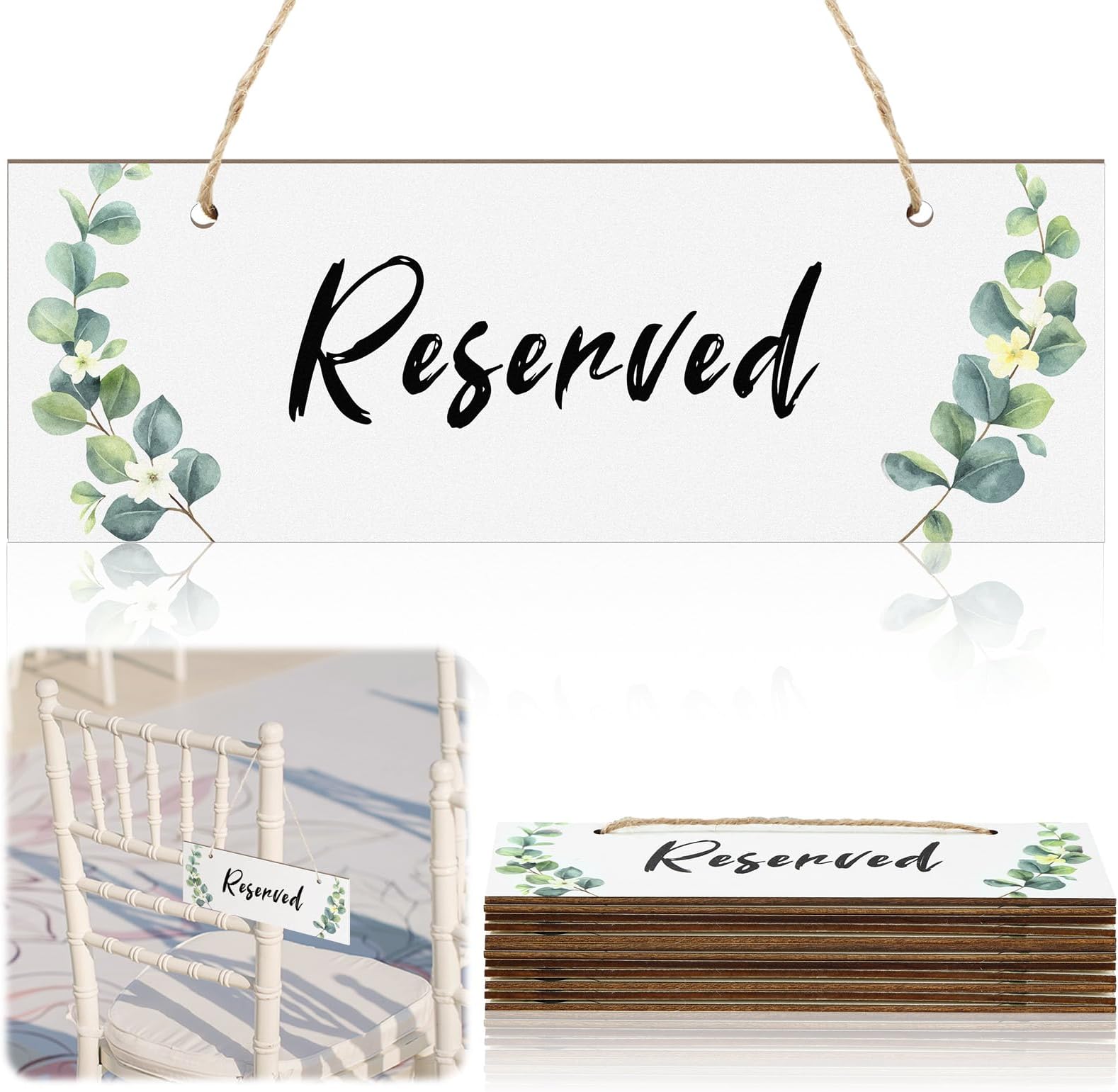Amazon.com: Darware Hanging Wooden Reserved Signs (6-Pack); Rustic ...