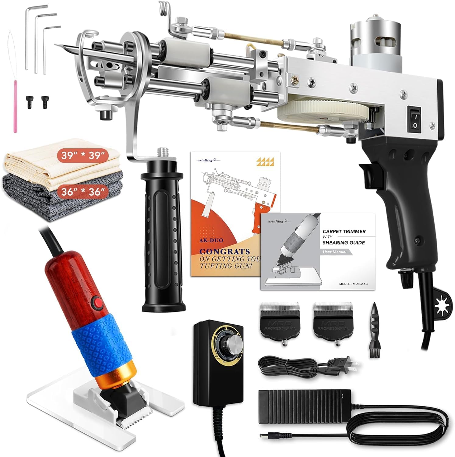 Amazon.com: Tufting Gun 2 in 1 Cut Pile Loop Pile Rug Gun Machine ...